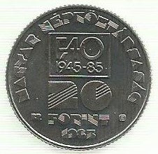 Hungria - 20 Forint 1985 (Km# 653) Fao – NVMVS