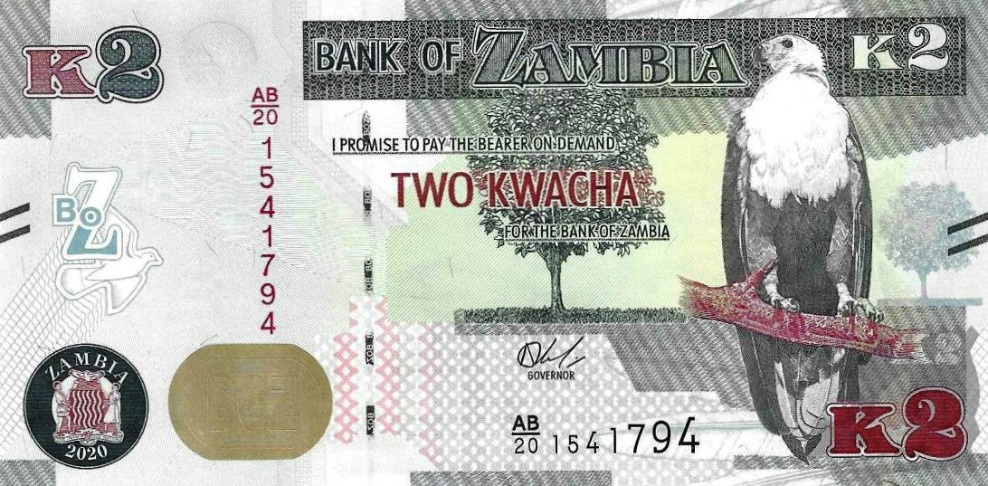 Zambia - 2 Kwacha 2020 (# 56c) – NVMVS